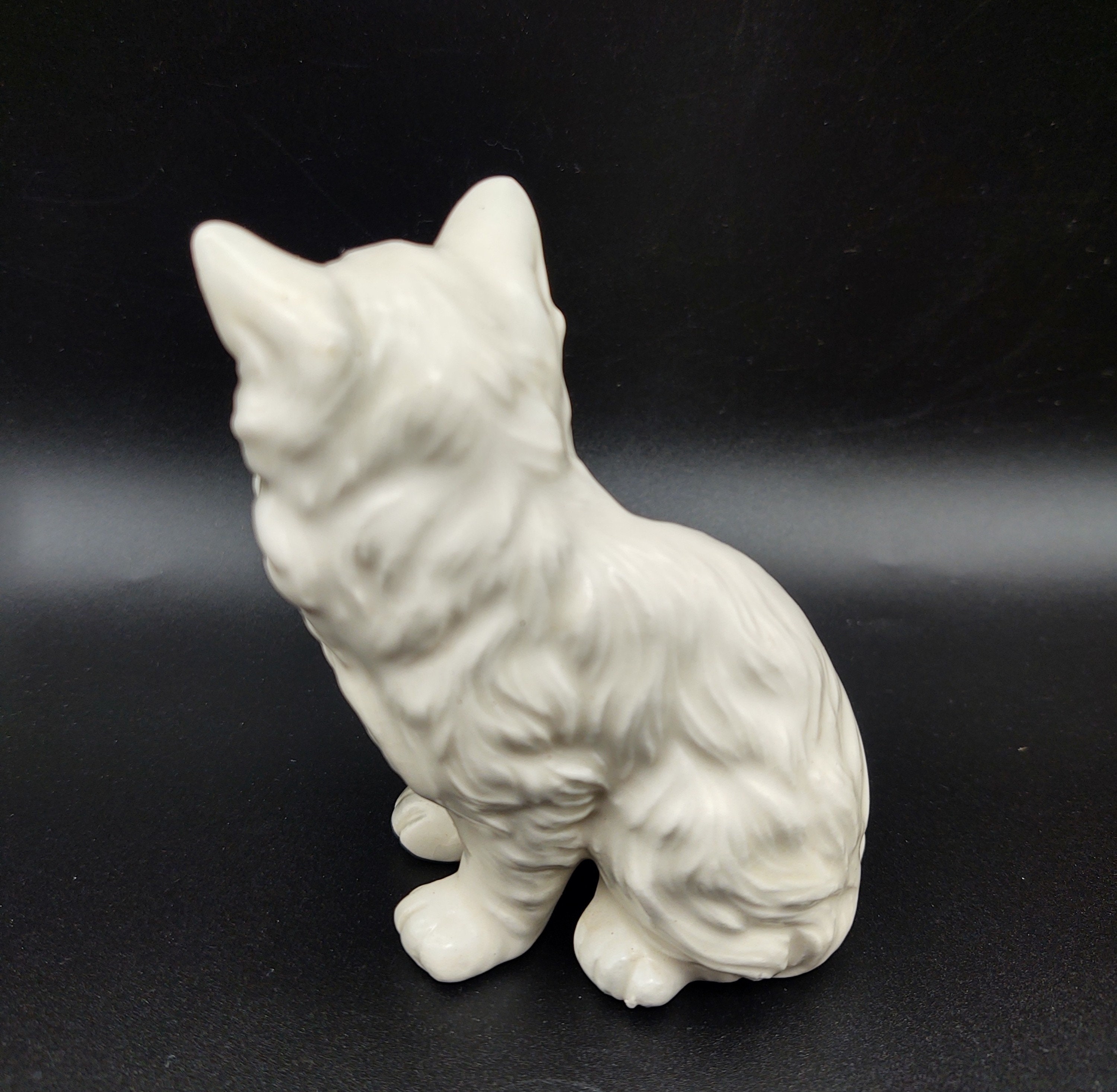 Lefton White Long Haired Sitting Blue or Green Eyed Cat Figurine - Etsy