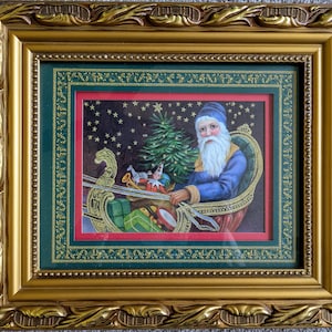 Merck Family Old World Christmas Gold Framed Santa Claus Picture - Etsy