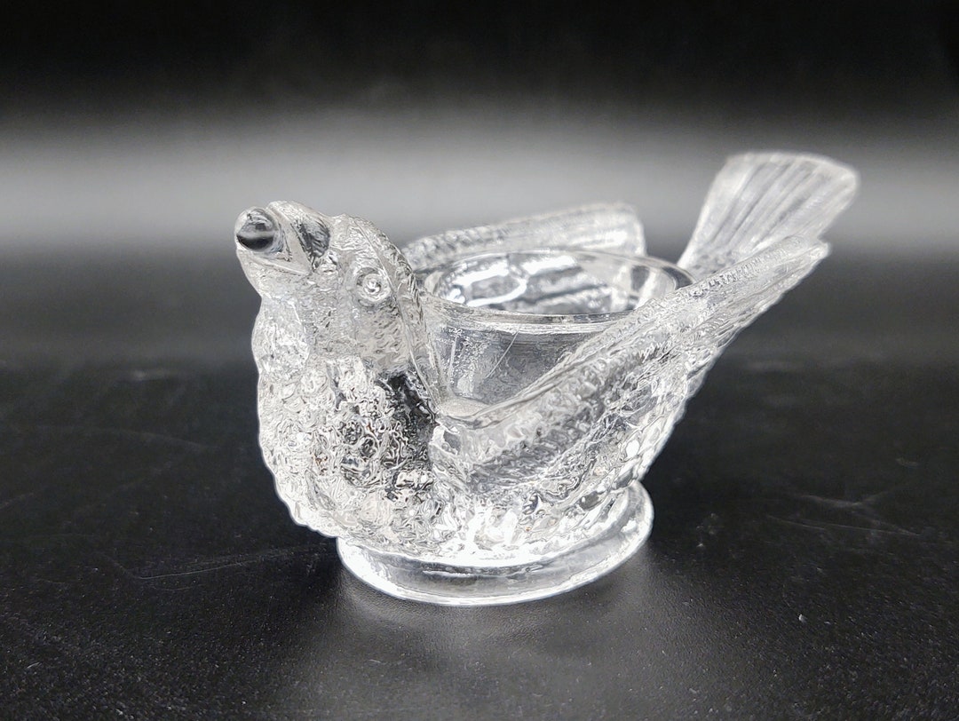 Vintage Clear Glass Bird Individual Salt Cellar - Etsy