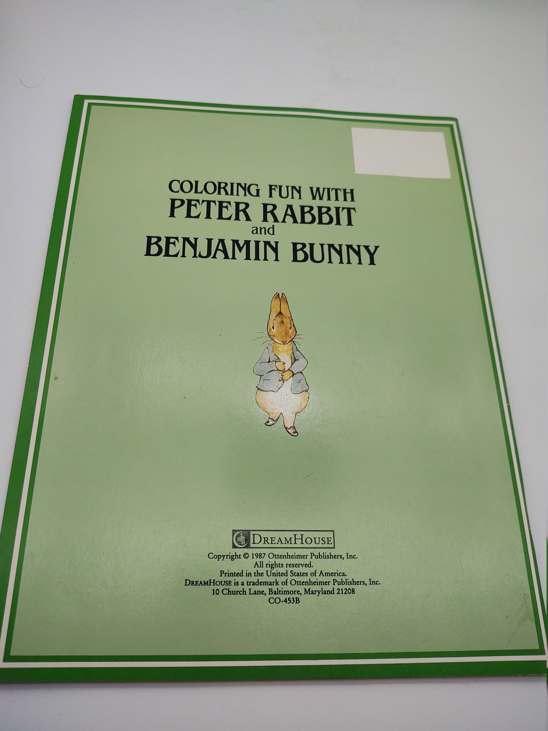Vintage Beatrix Potter Peter Rabbit Benjamin Bunny Coloring - Etsy