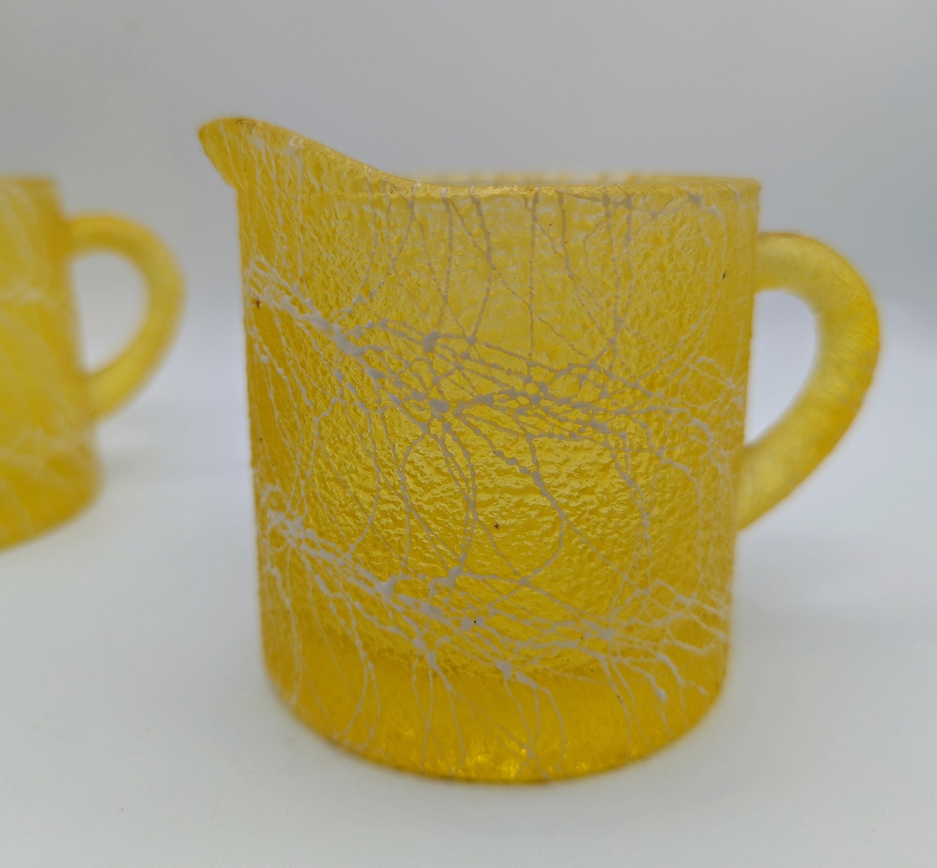 Mid Century Spaghetti String Yellow Sugar and Creamer - Etsy