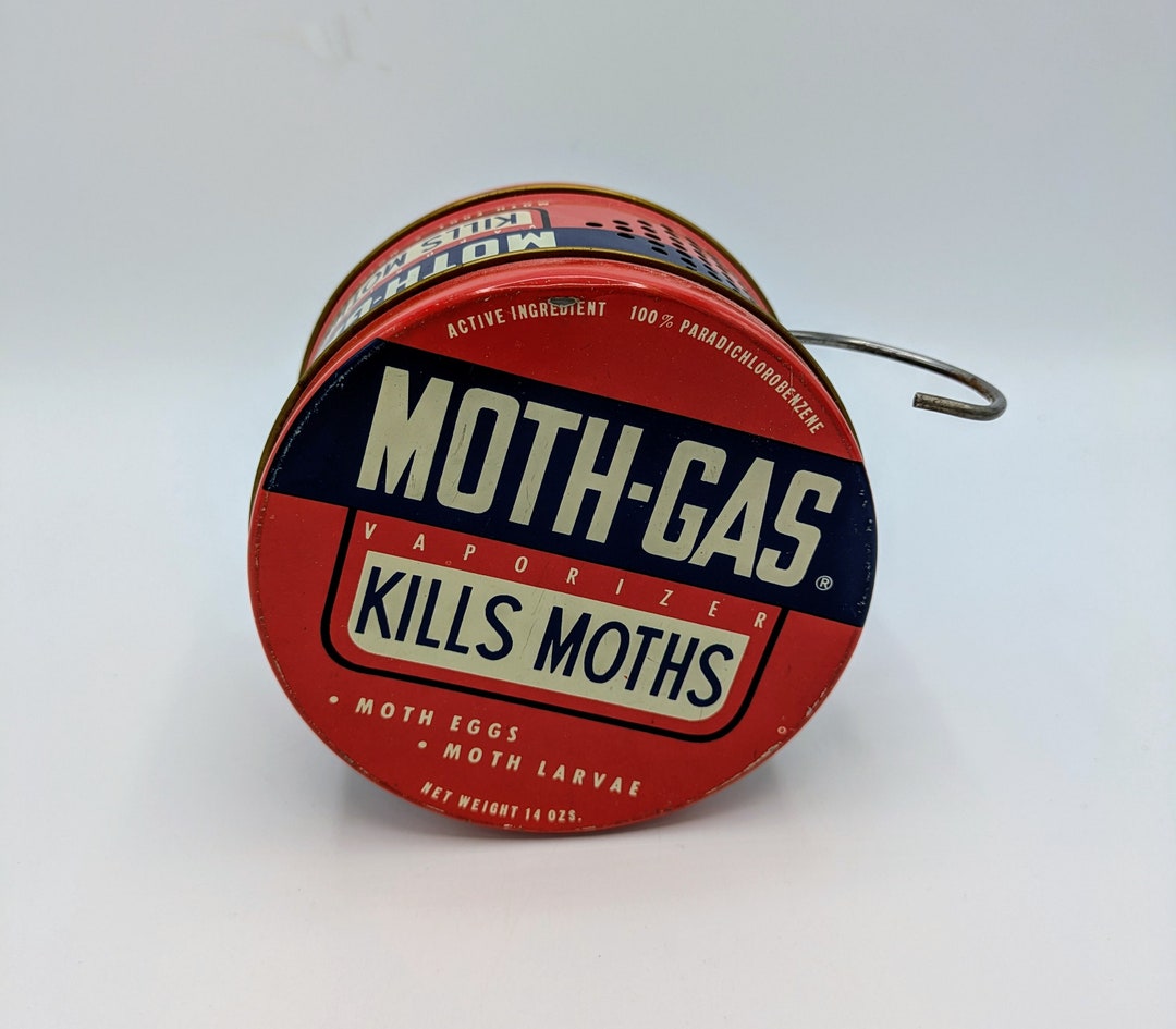 Vintage Moth Gas Kills Moths Red and Blue Tin - Etsy