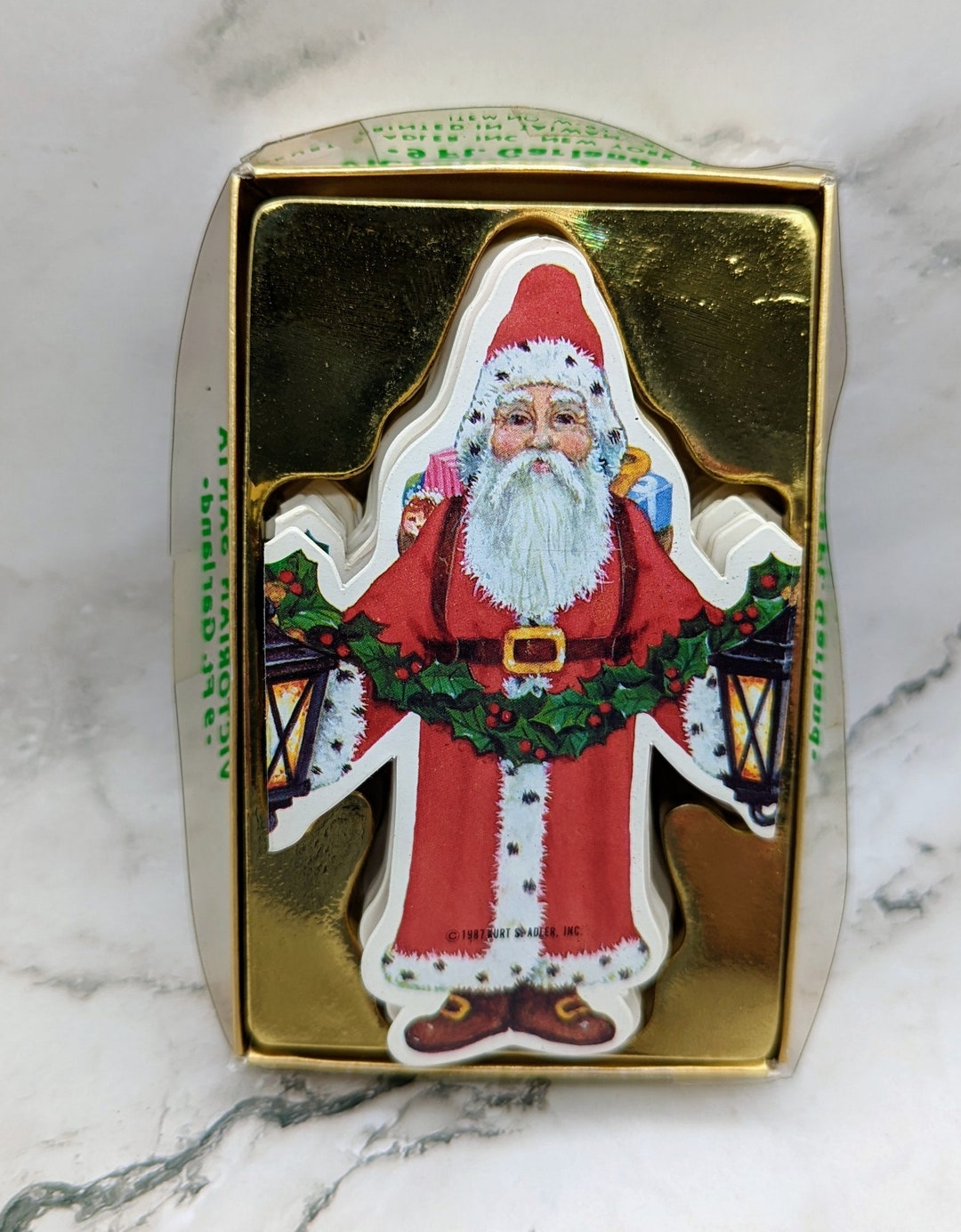 Victorian Santa Paper Garland by Kurt Adler 1987 - Etsy