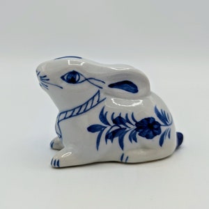 Blue and White Hand Painted Rabbit Figurine Pier 1 - Etsy