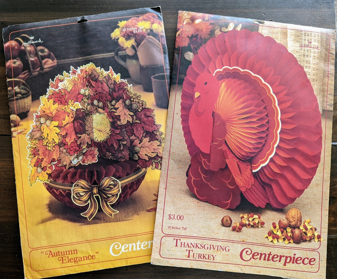 Vintage Hallmark Autumn Elegance or Thanksgiving Turkey Fall Honeycomb ...