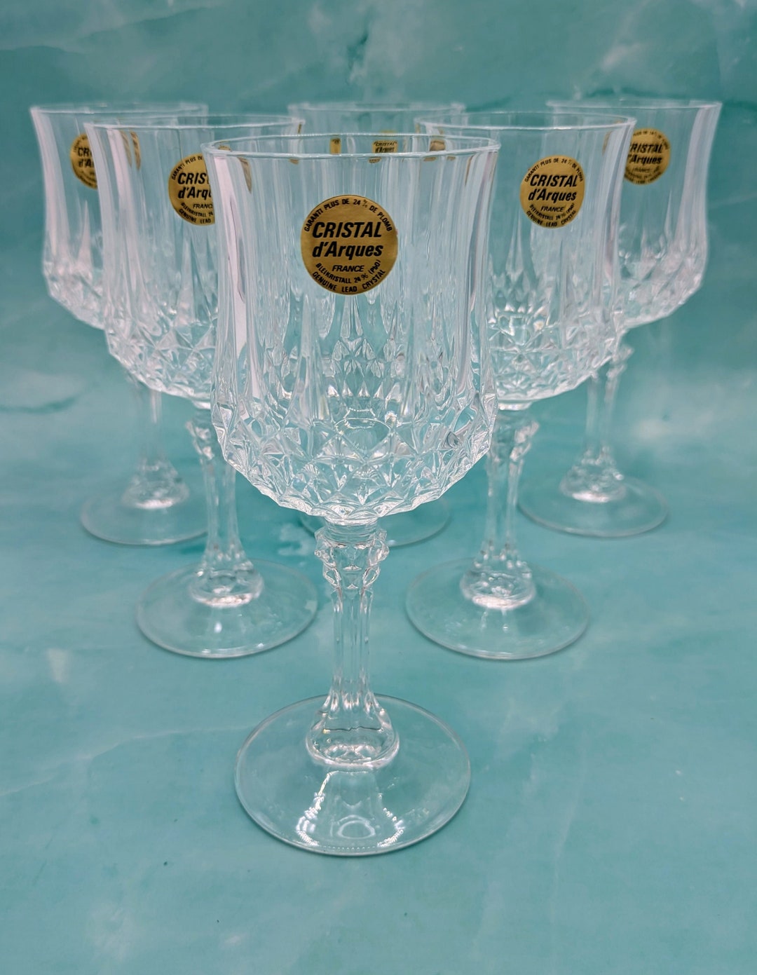 Cristal D'arques Longchamp Set/6 Wine Glasses - Etsy