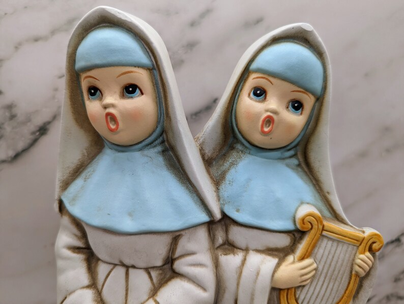 Vintage Josef Original Mache' Singing Nuns Figurine - Etsy