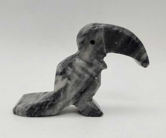 Vintage Carved Gray Stone Toucan Marble Miniature Figurine - Etsy