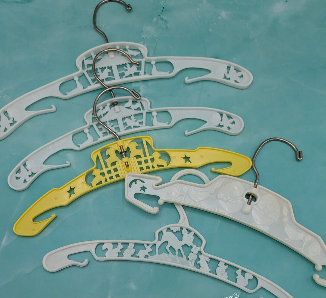 Vintage Plastic Children's Hangers Bambi Sheep Humpty Dumpty Merry Go ...
