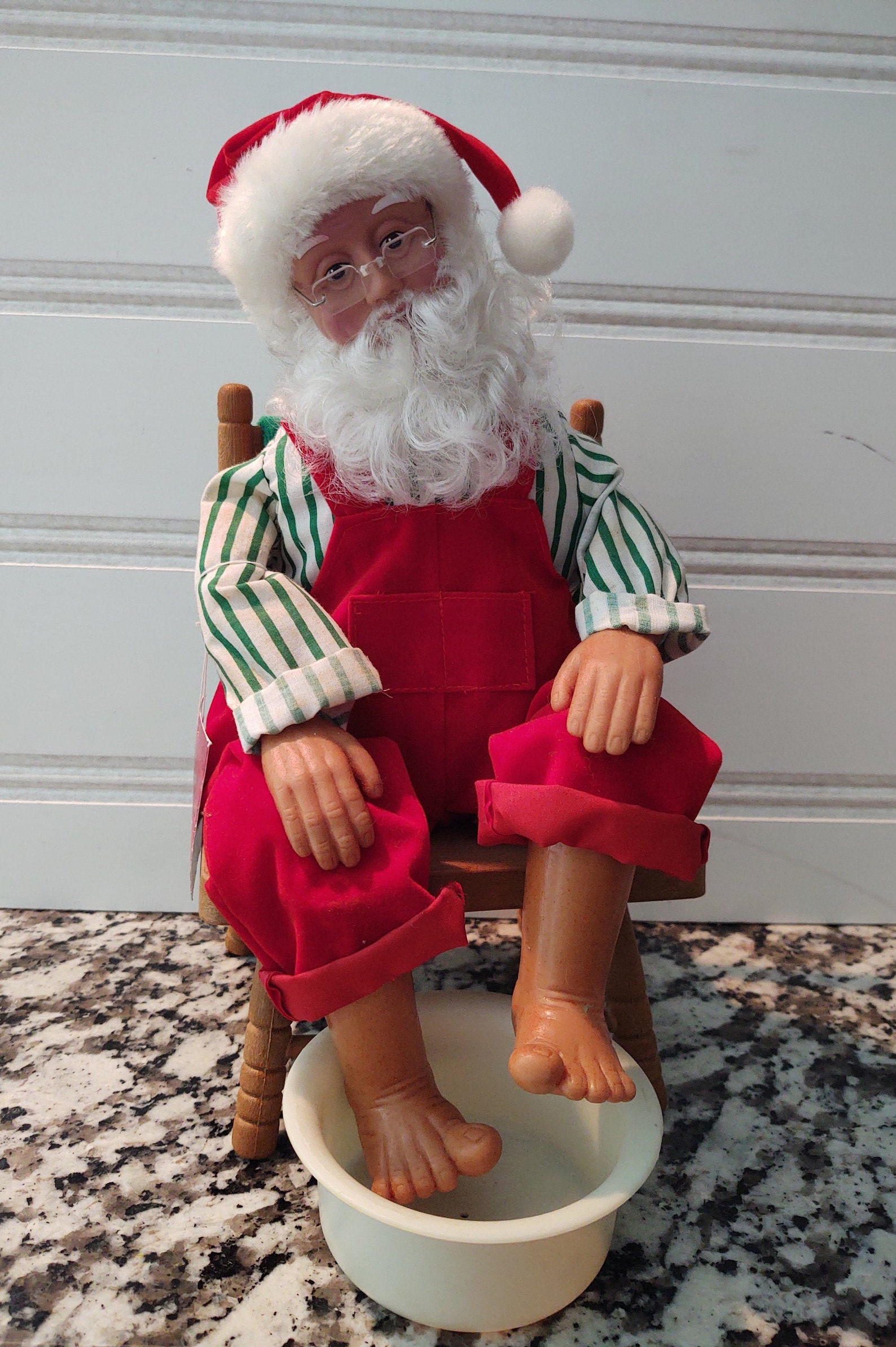 Vintage Animated Santa Claus Soaking His Feet Christmas Decor | Etsy