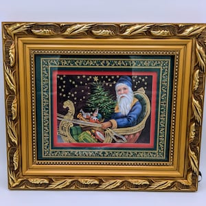 Merck Family Old World Christmas Gold Framed Santa Claus Picture - Etsy