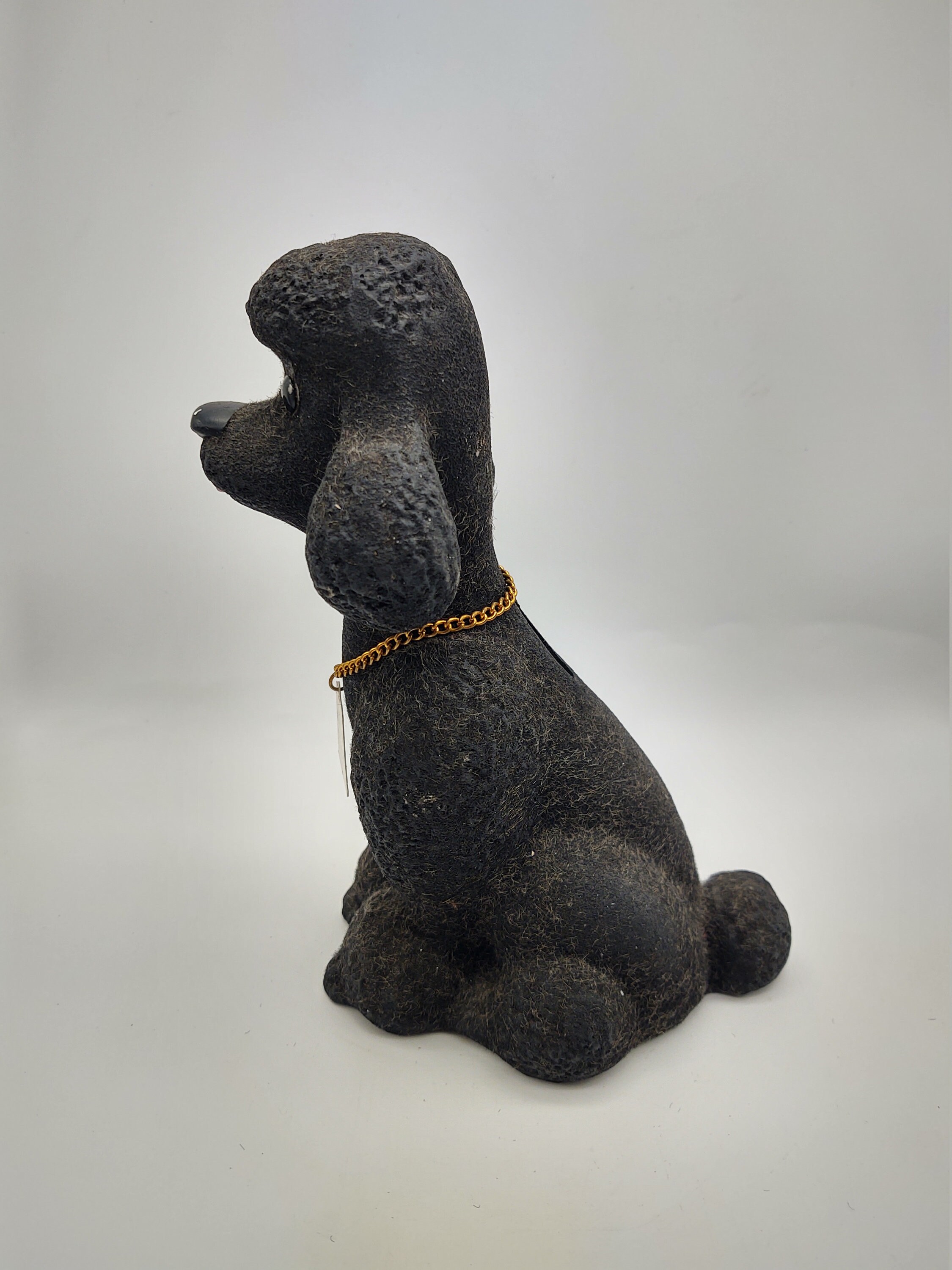 Vintage Flocked Black Poodle Coin Bank Lincoln National Bank - Etsy