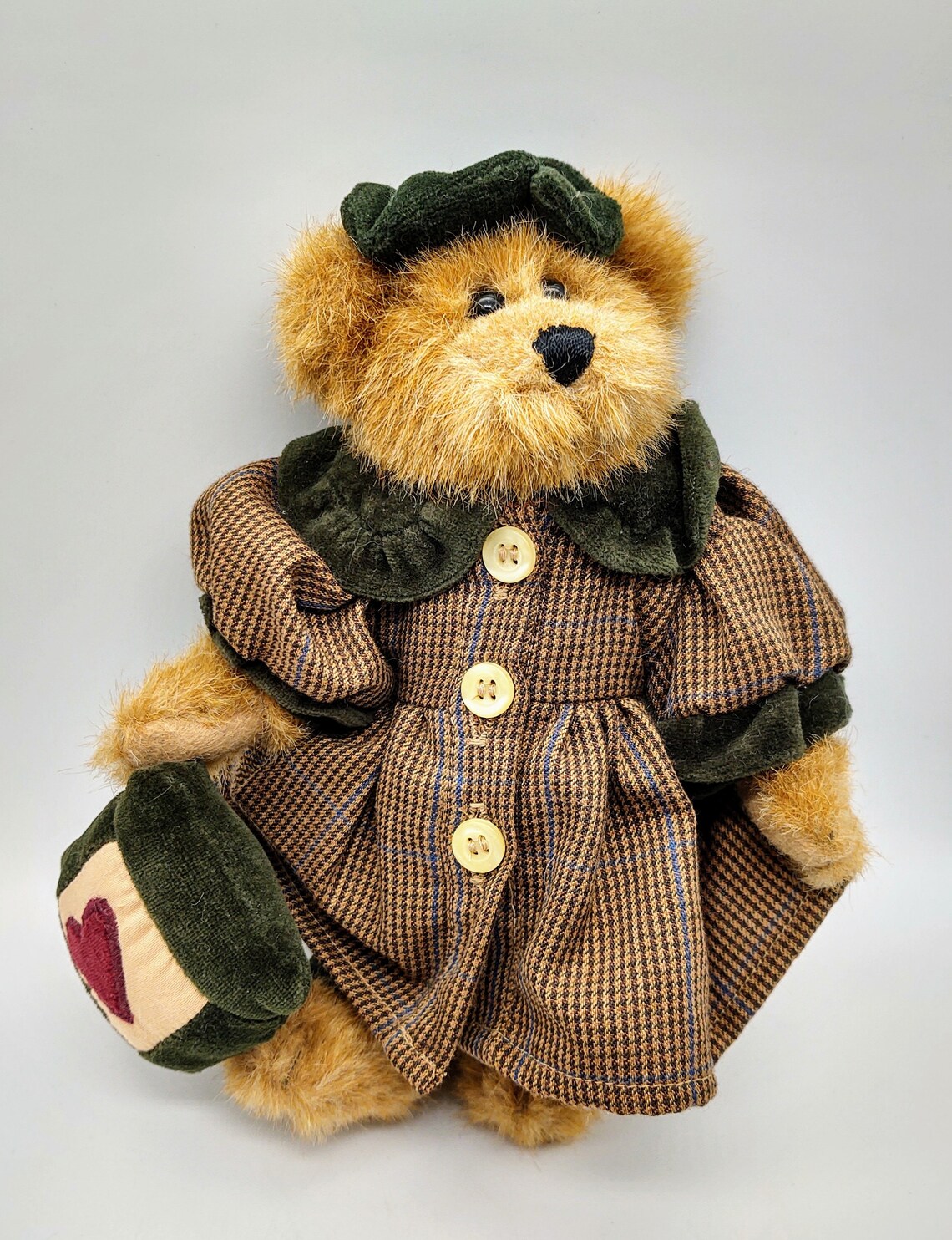 Boyds Bears Bailey Fall 1997 Checked Dress and Heart Pillow - Etsy