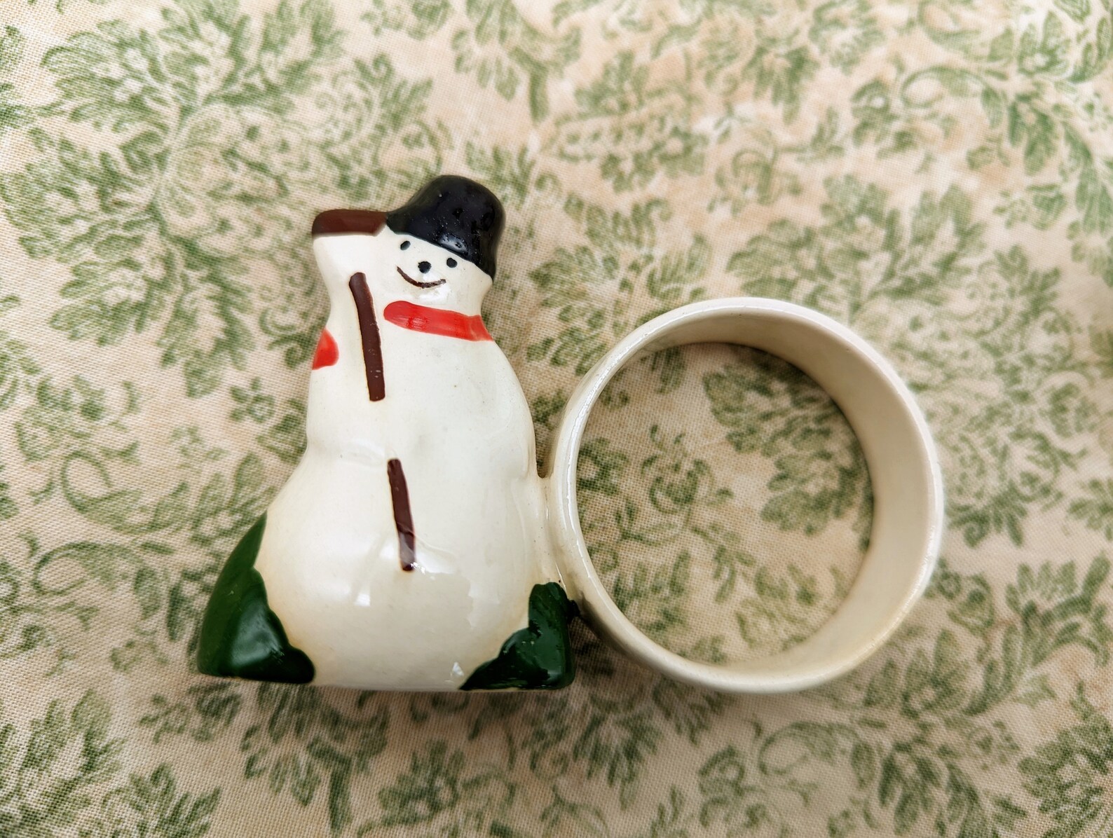 Vintage Set/6 Snowman Ceramic Napkin Rings - Etsy