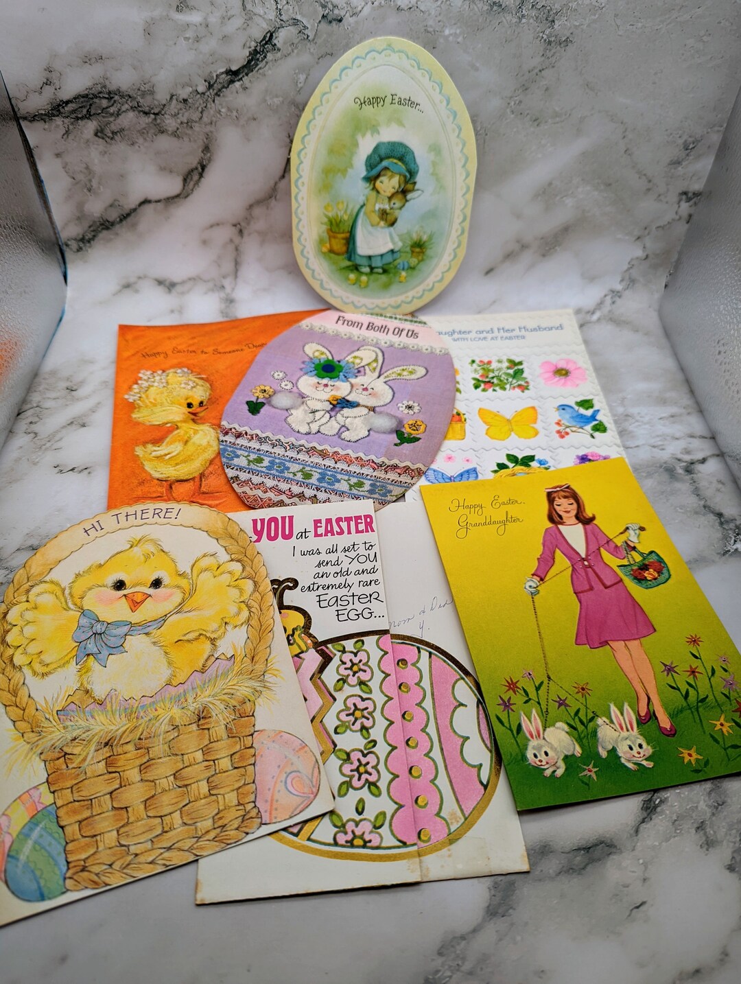 Vintage 1970s Set of 7 Easter Greeting Cards Used - Etsy