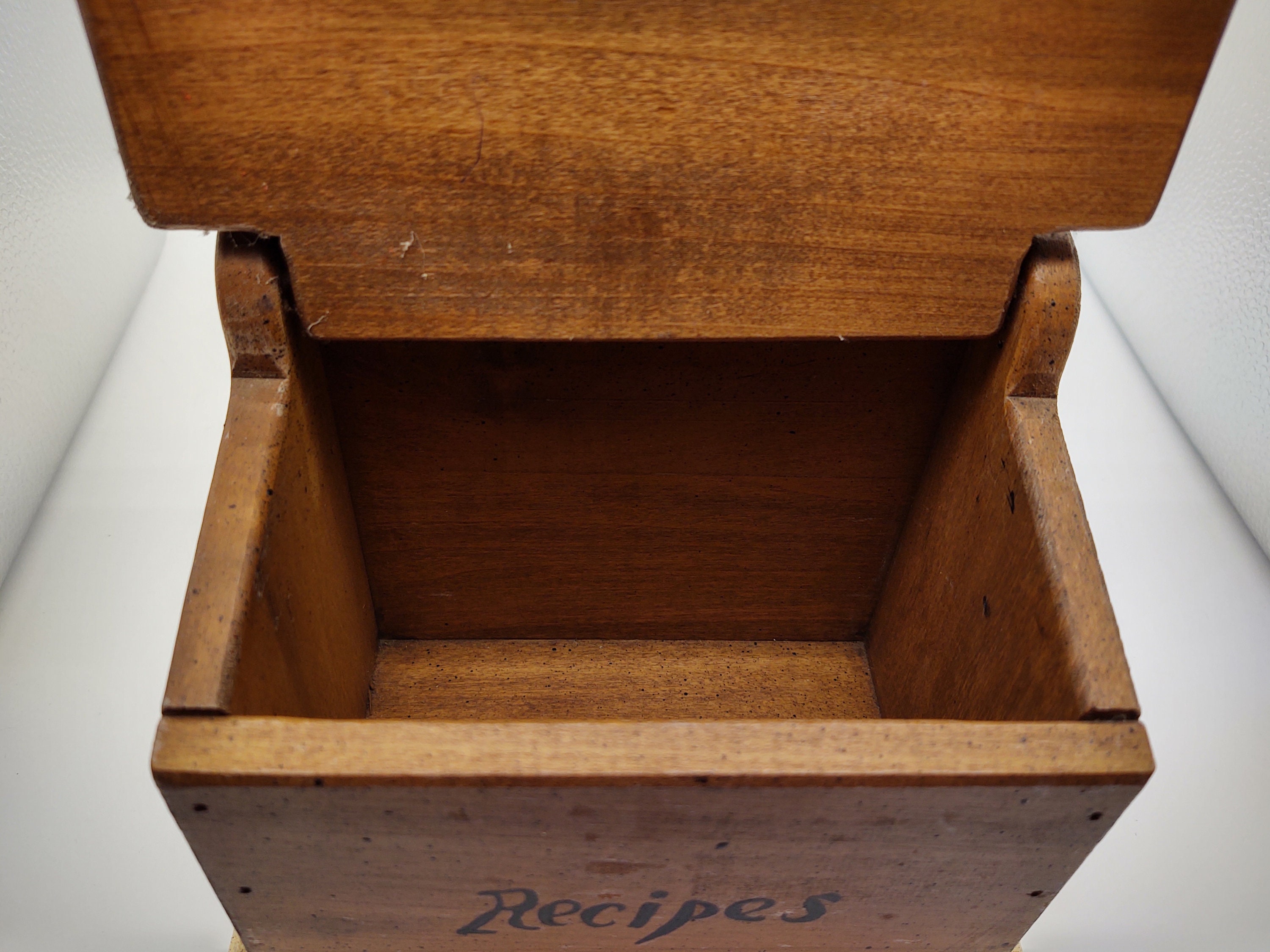 Vintage Wooden Recipe Box With Hand Painted Amish Design - Etsy