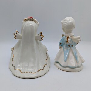 Lefton the Bride and Groom Angel Figurines With Spaghetti Trim and ...