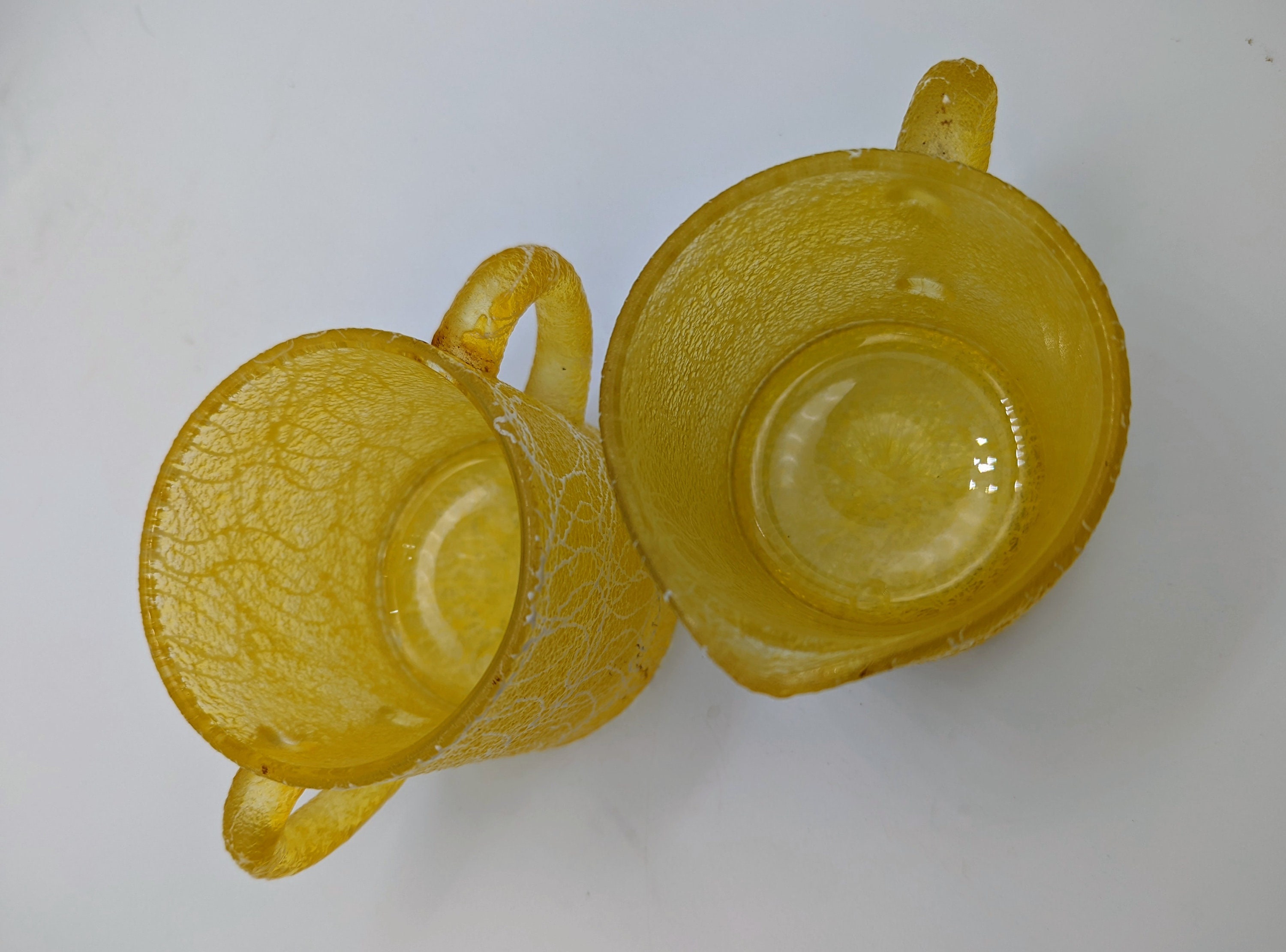 Mid Century Spaghetti String Yellow Sugar and Creamer - Etsy
