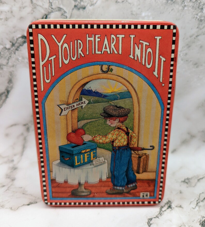 Vintage Mary Engelbreit Put Your Heart Into It Rectangular Tin - Etsy