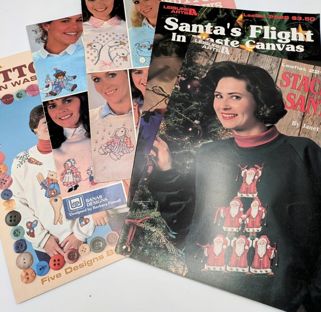 Leisure Arts and Banar Designs Set/5 Waste Canvas Counted Cross Stitch ...