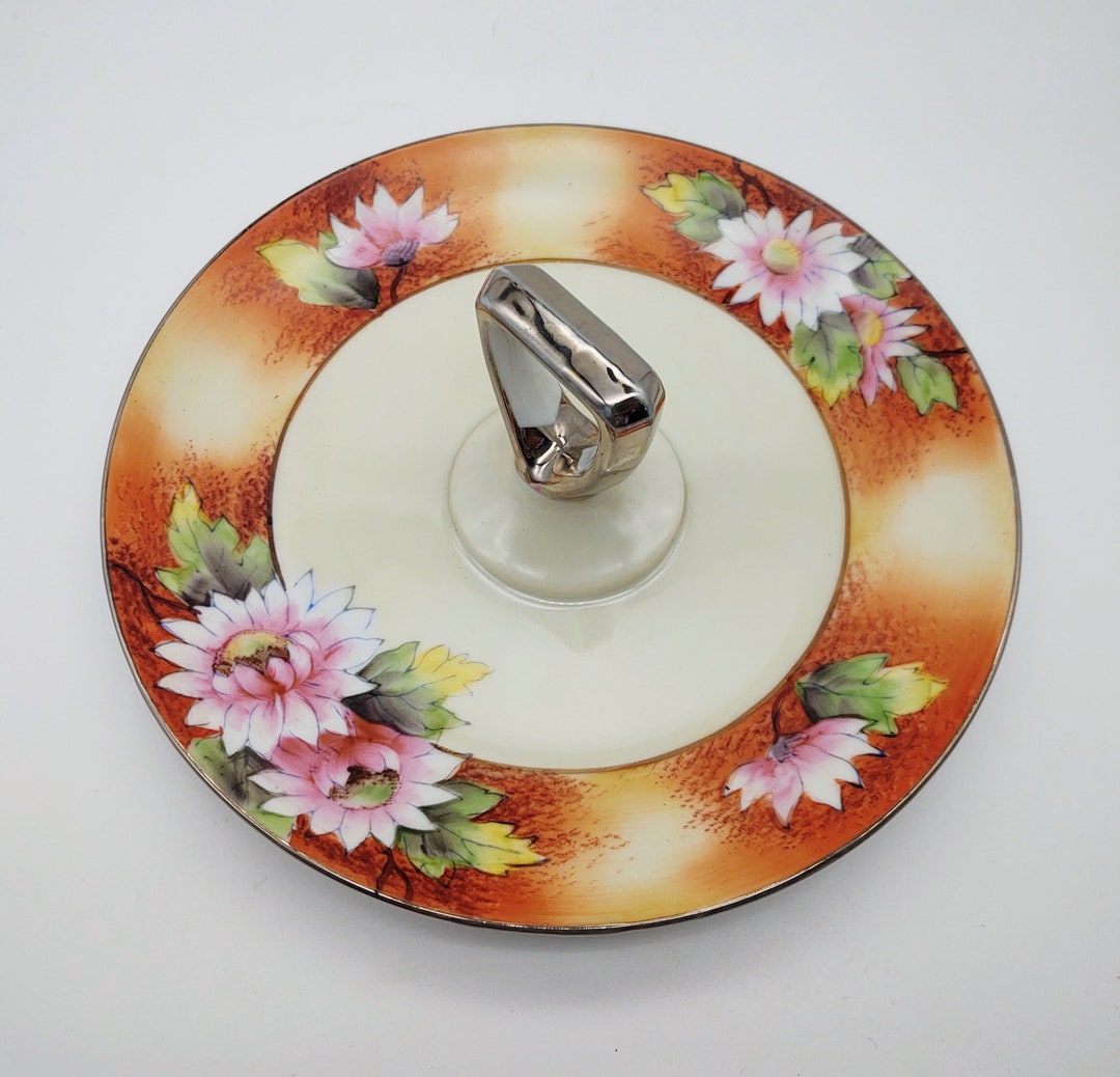 Vintage Noritake Morimura Orange and Pink Handled Nut Nappy Trinket ...
