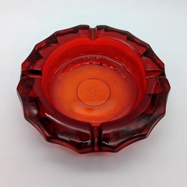 Red Glass Ashtray - Etsy