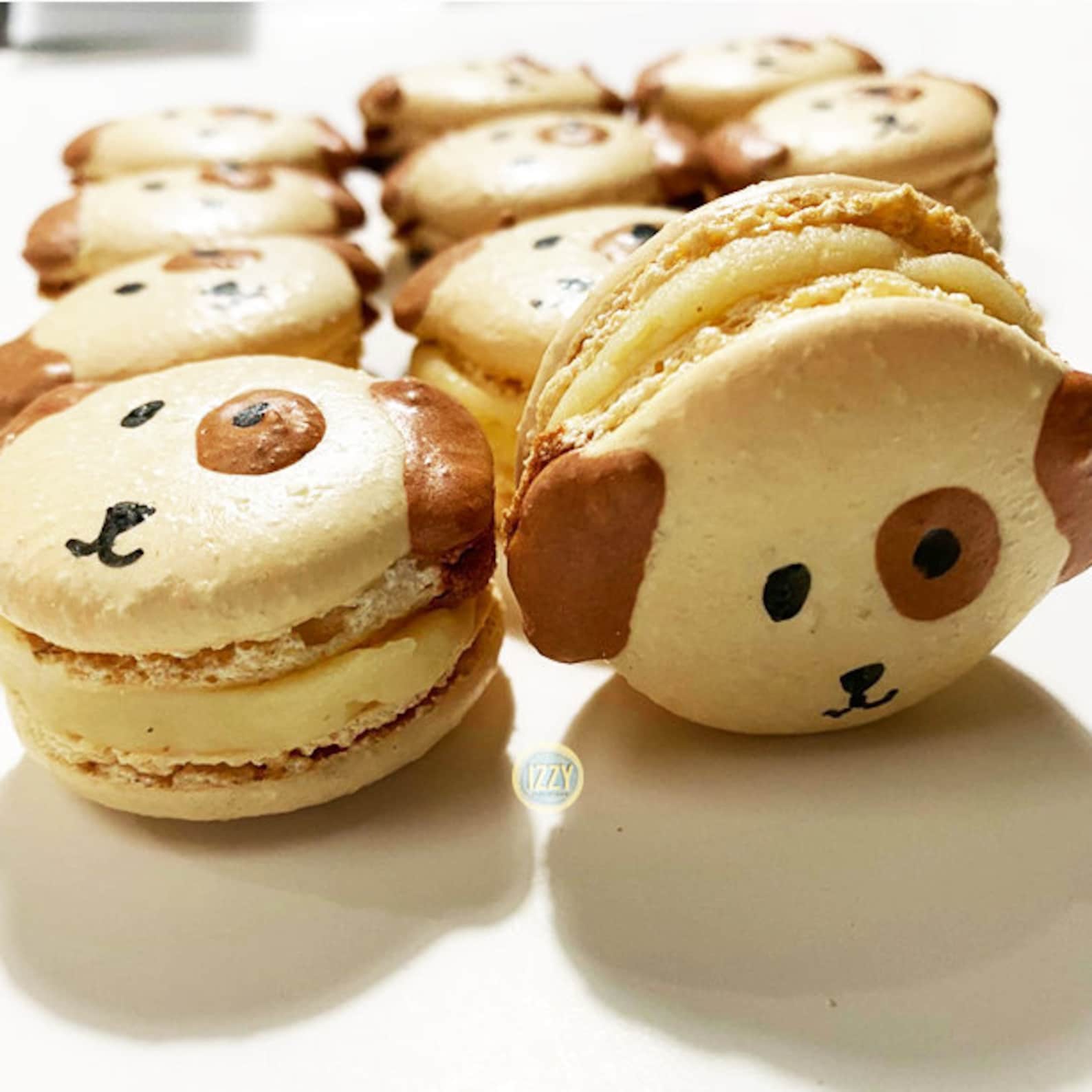 Dog French Macarons 12 or 24 Choose Your Flavors Edible - Etsy