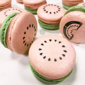 Summer Box Macarons - 12 French Macarons - Pineapple and Watermelon ...
