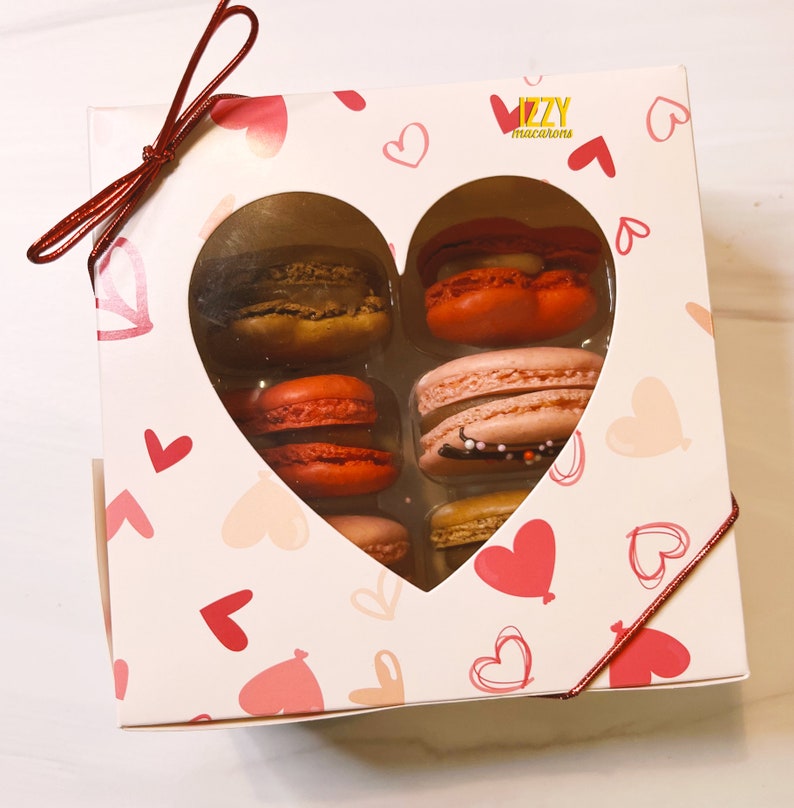 Heart Shaped Macarons French Macarons Heart Box - Etsy
