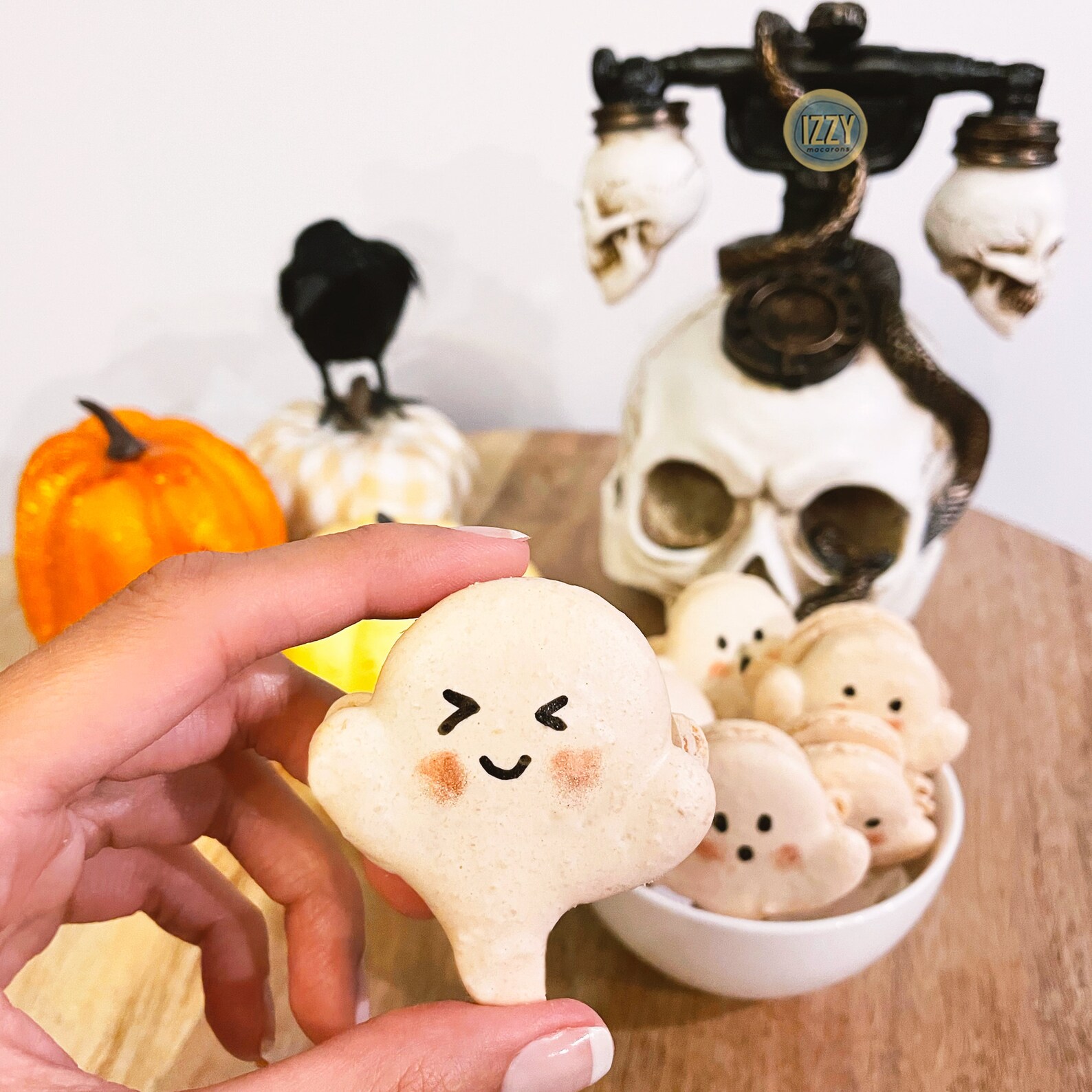 Ghost French Macarons - 6/12/24 - Flavor Pre Selected - Ghost Halloween ...