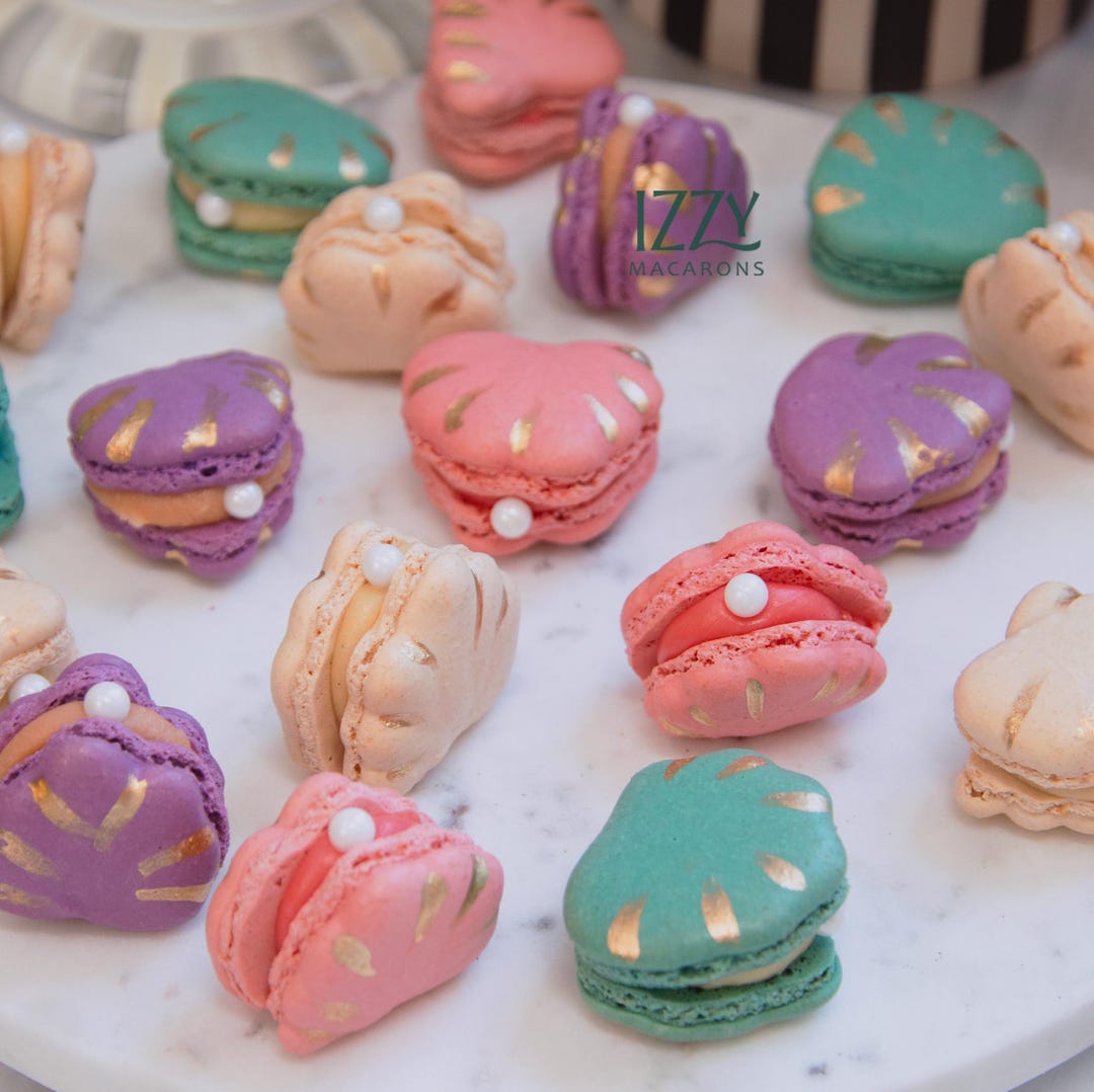 Seashell Macarons 15 or 30 - Choose Your Flavors - Edible Macaroons ...