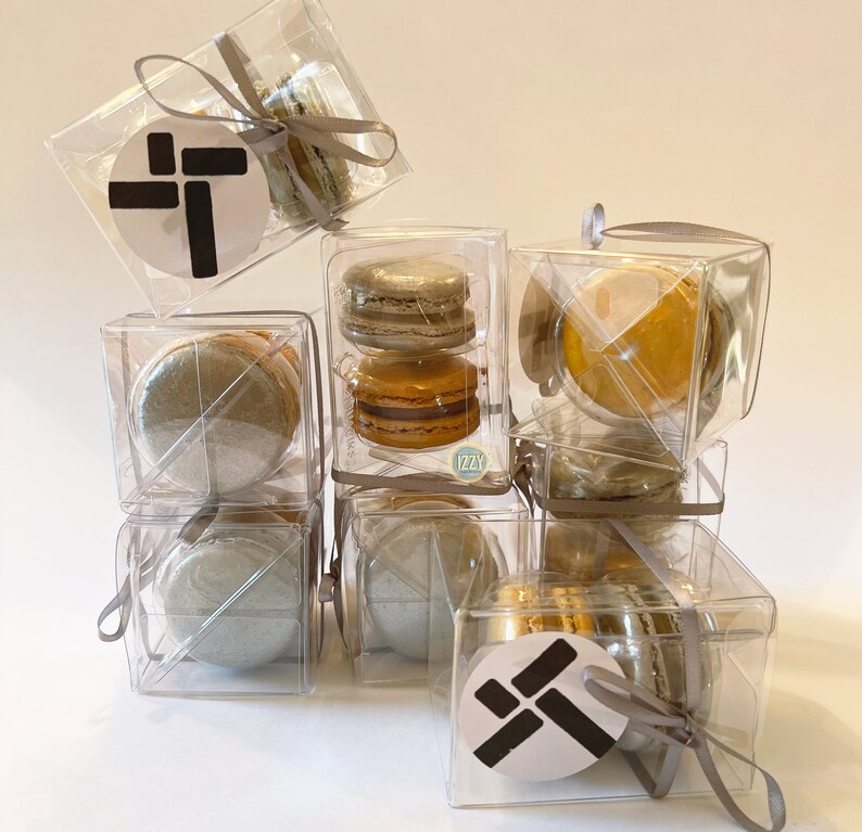 Party Macarons Favor Clear Box With 2 Party Favor Choose - Etsy