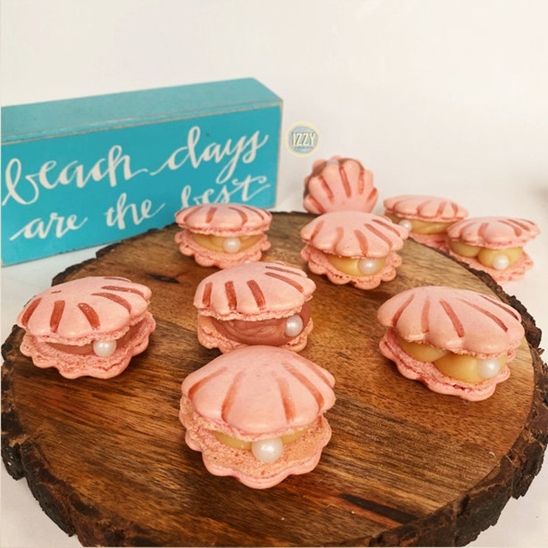 Seashell Macarons 15 or 30 Choose Your Flavors Edible - Etsy