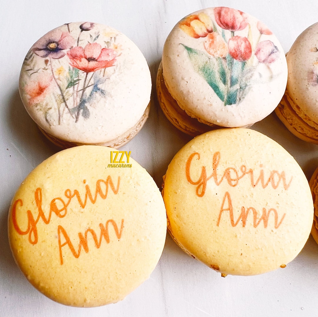 Customize Macarons Add Name/logo Macarons -personalize Macarons ...