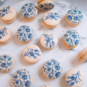 Blue Flower Macarons - Blue Summer Spring Flower/ Wedding Flower ...