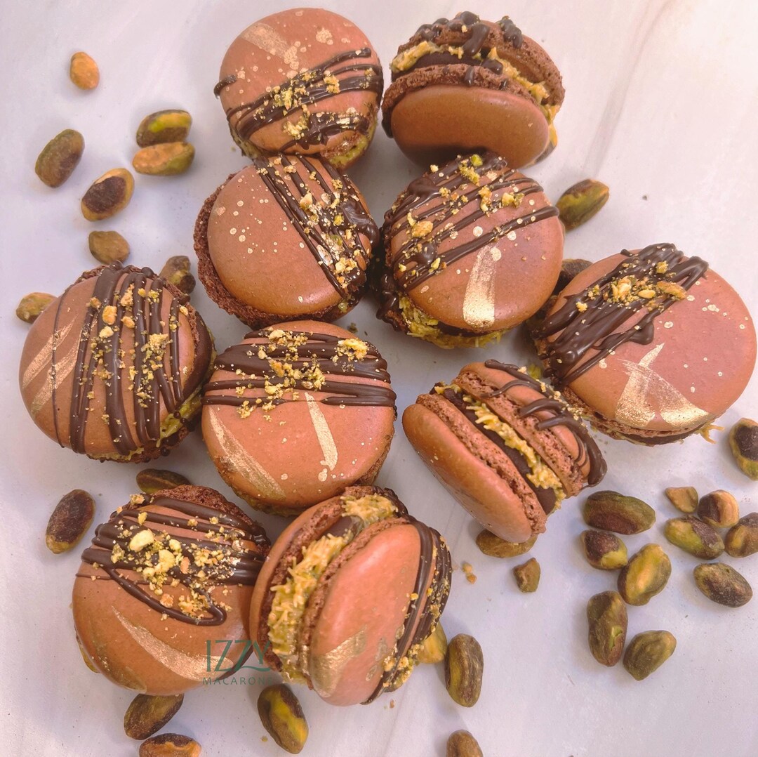 Dubai Chocolate Macarons - Knafeh Chocolate - Valentine's Day Gift ...
