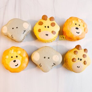 Zoo Animals French Macarons 12 or 24 - Choose Your Flavors - Elephant ...