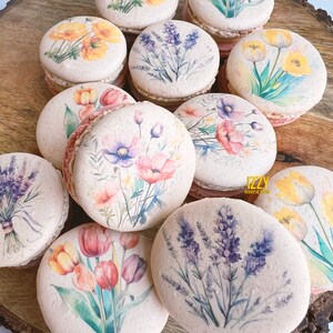 French Macarons Spring Flowers - Choose Your Flavors - Spring, Lavender ...