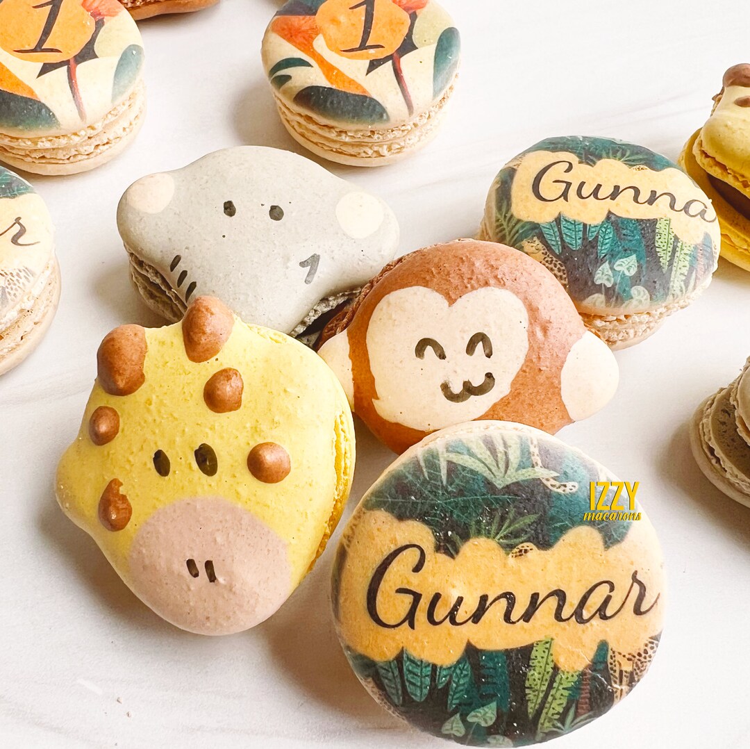 Zoo Animals French Macarons 12 or 24 - Choose Your Flavors - Add Name ...