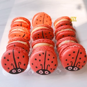 Ladybug Macarons 12 or 24 - Choose Your Flavors - Edible Macaroons ...