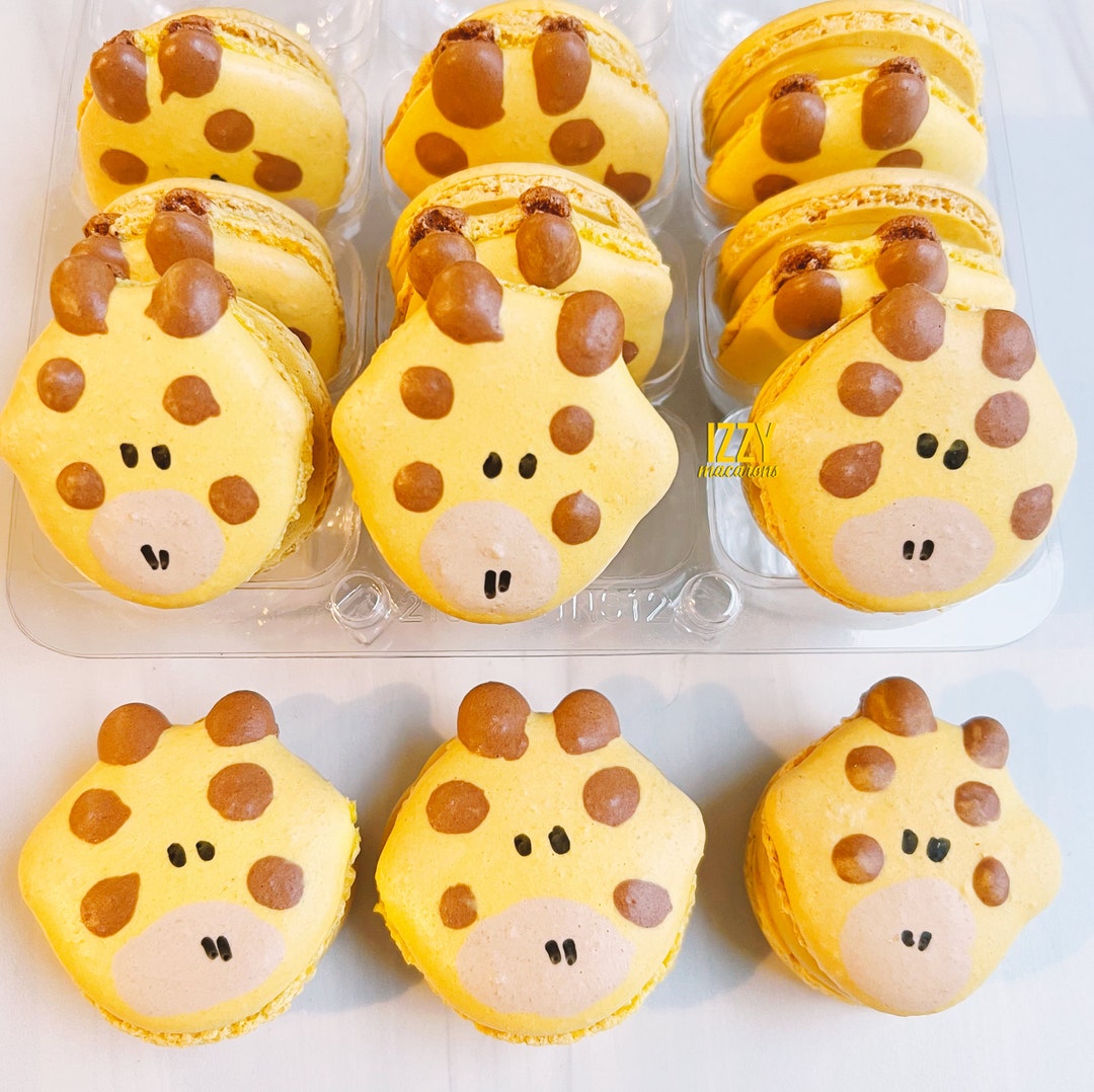 Giraffe French Macarons 12 or 24 - Choose Your Flavors - Edible ...