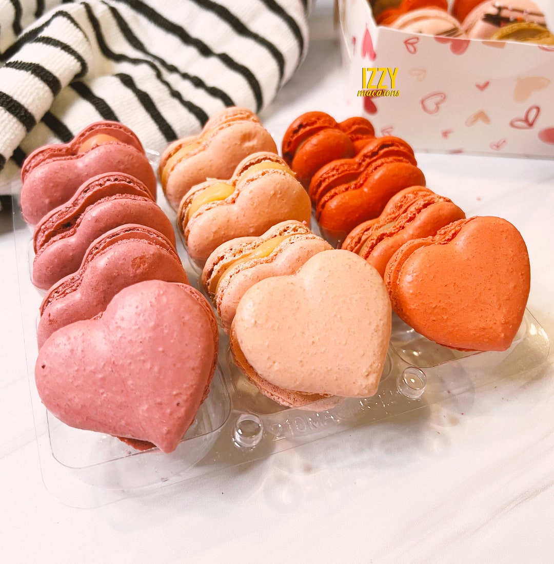 Heart Shaped Macarons French Macarons Heart Box Valentine's Day Gift ...