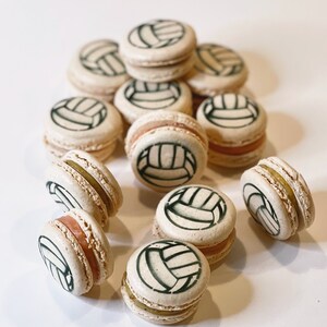 Volleyball French Macarons 6, 12 or 24 - Choose Your Flavors - Edible ...