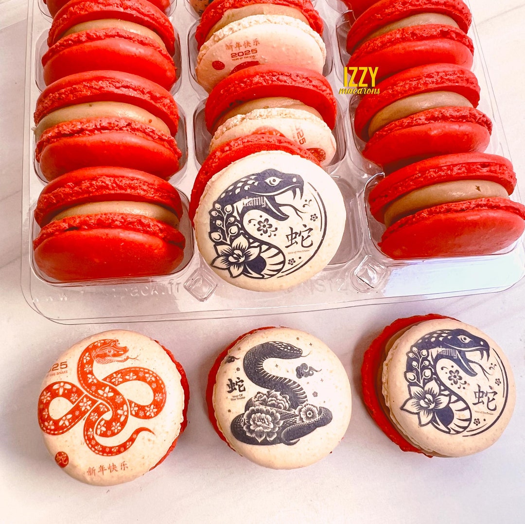 Snake French Macarons Year of the Dragon 2025 Lunar New Year Customized ...