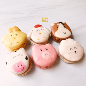 Farm Animals French Macarons 12 or 24 - Choose Your Designs - Pig ...