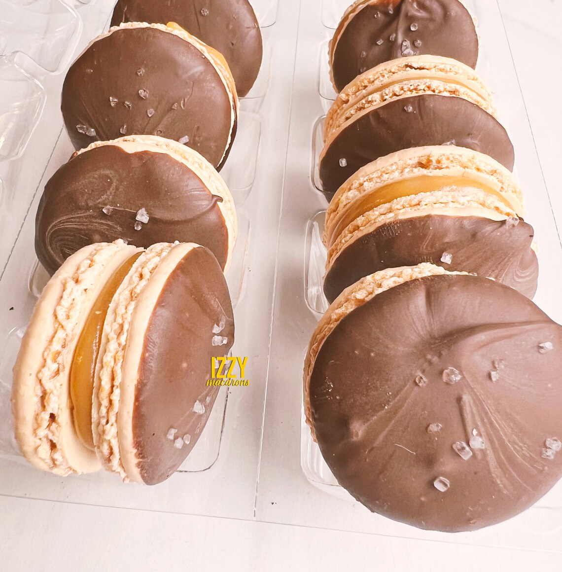 Sea Salt Caramel Fudge French Macarons - 6.12 or 24 - French Sea Salt ...