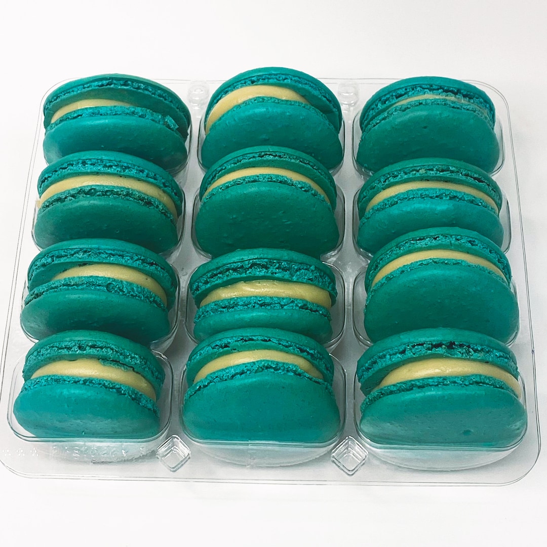 Teal Blue French Macarons 6,12 or 24 Cheesecake Flavor Macaroons Baby ...