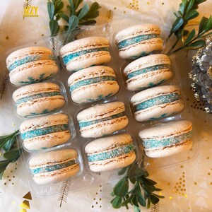 Coquito + Royal Blue Christmas French Macarons - Snow Flake With ...
