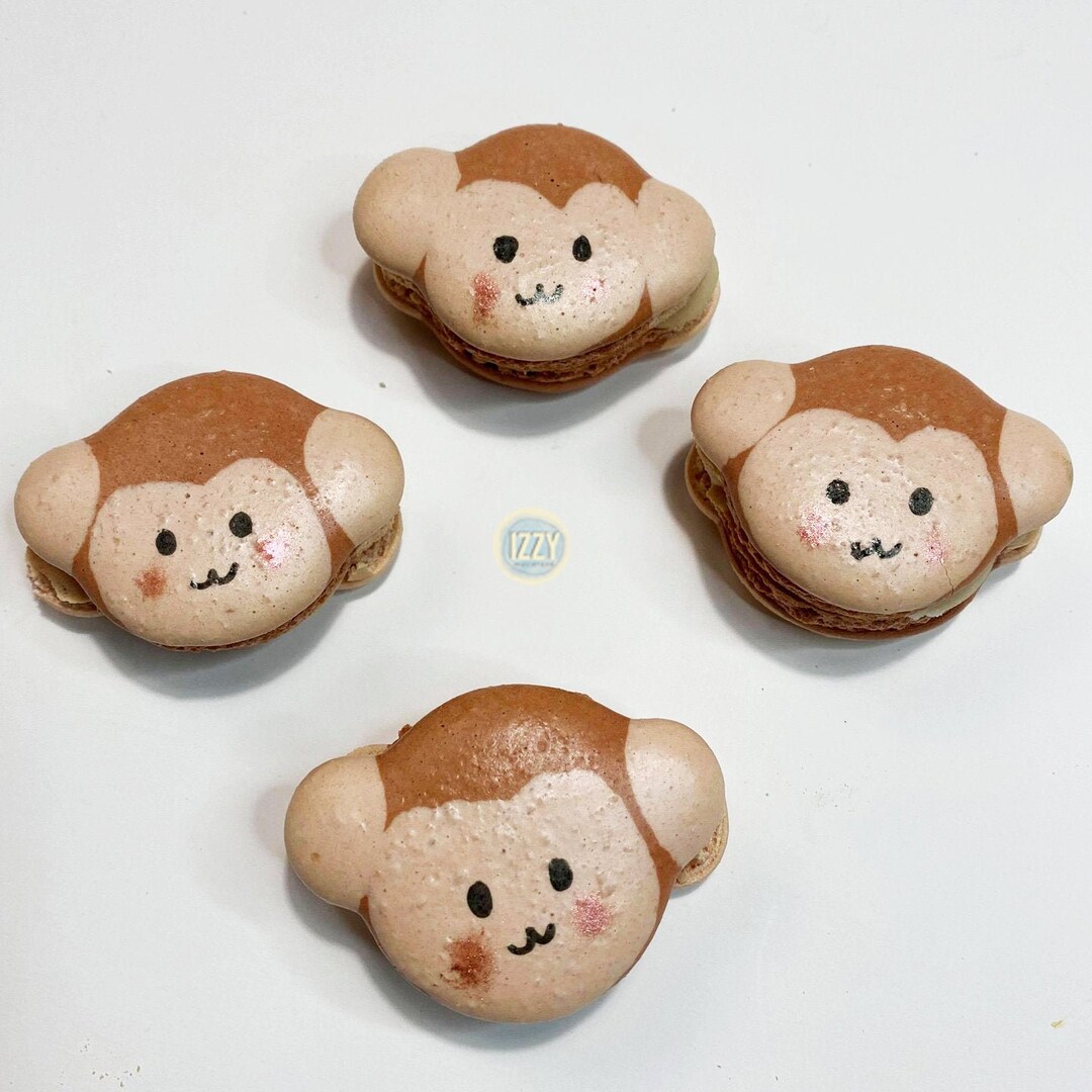 Monkey French Macarons 12 or 24 - Choose Your Flavors - Edible ...