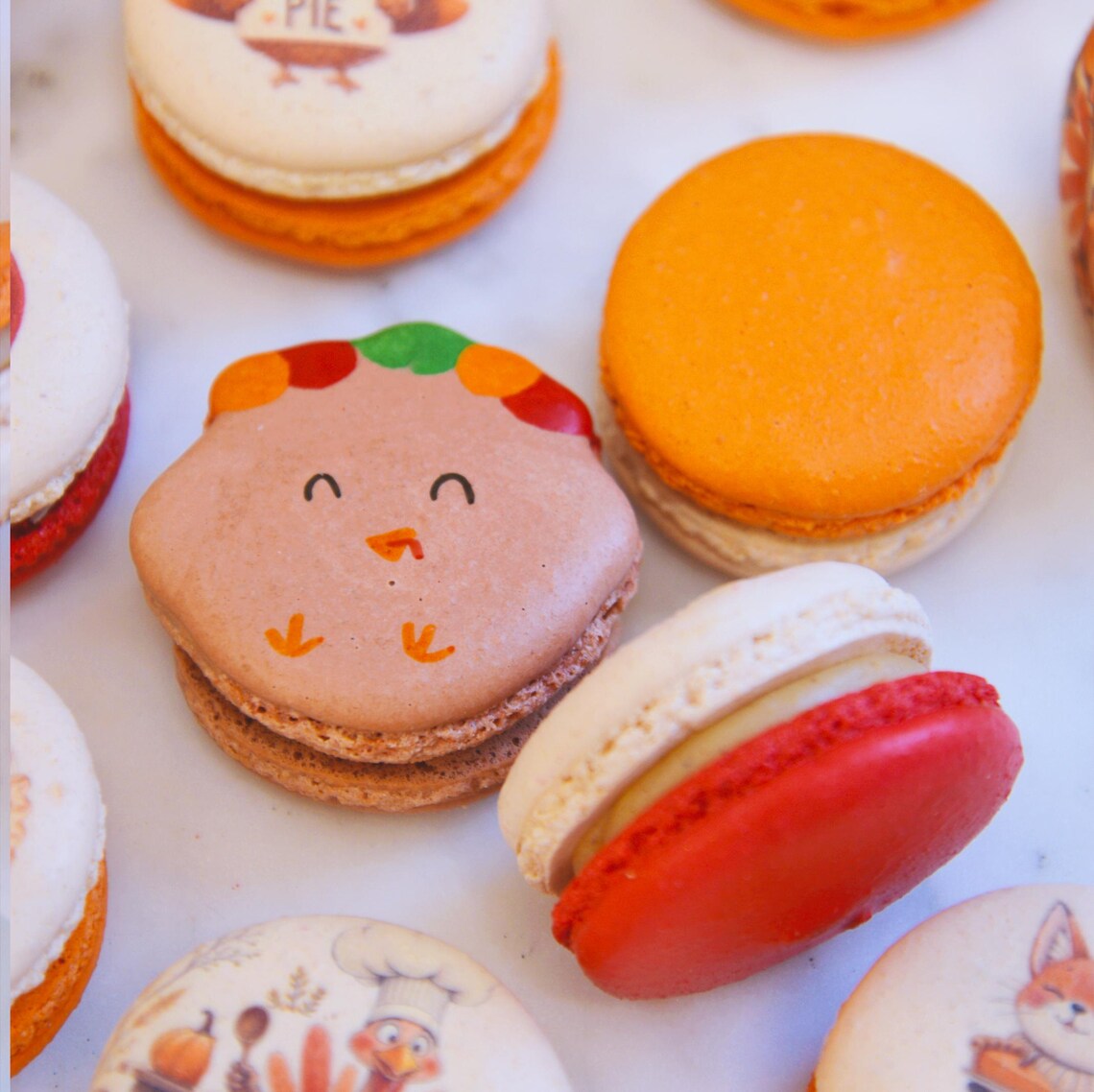 Thanksgiving Turkey Macarons - 6.12 or 24 - Friendsgiving Macarons ...